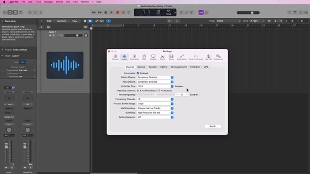Logic Pro #02 - Audio Interface Setup, I/O Buffer, Latency