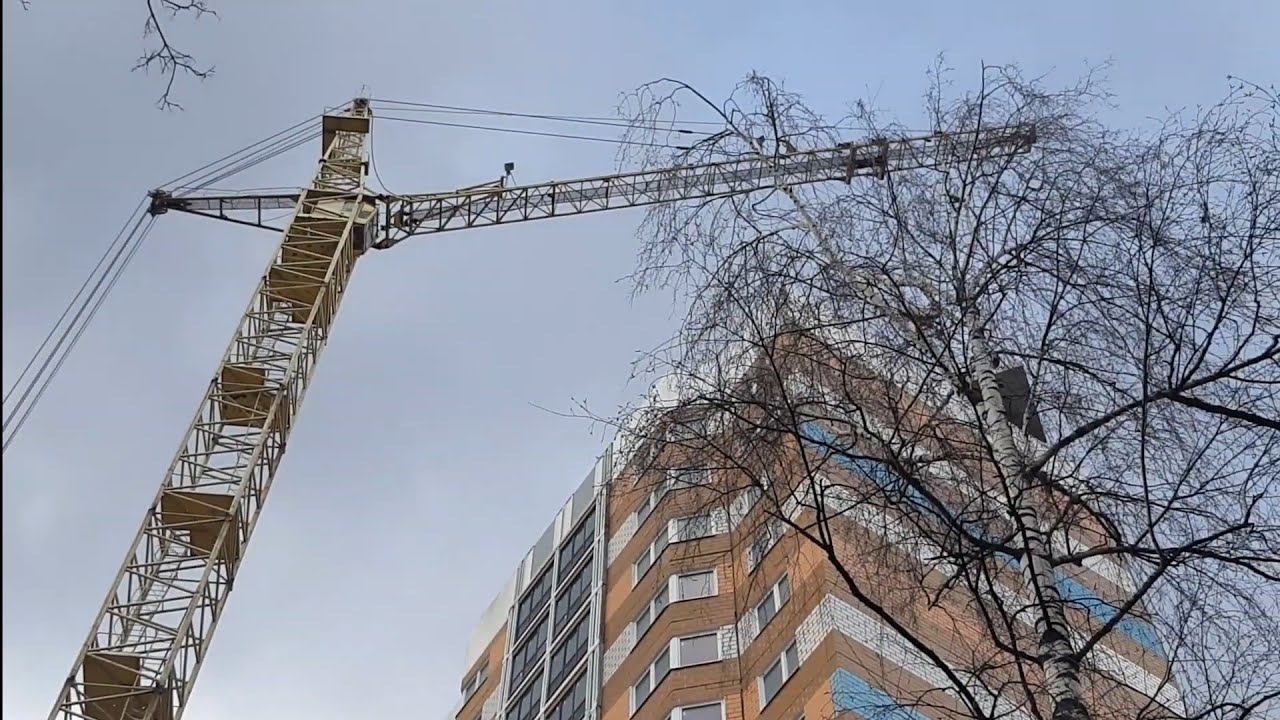 Работа башенного крана КБСМ-503Б.