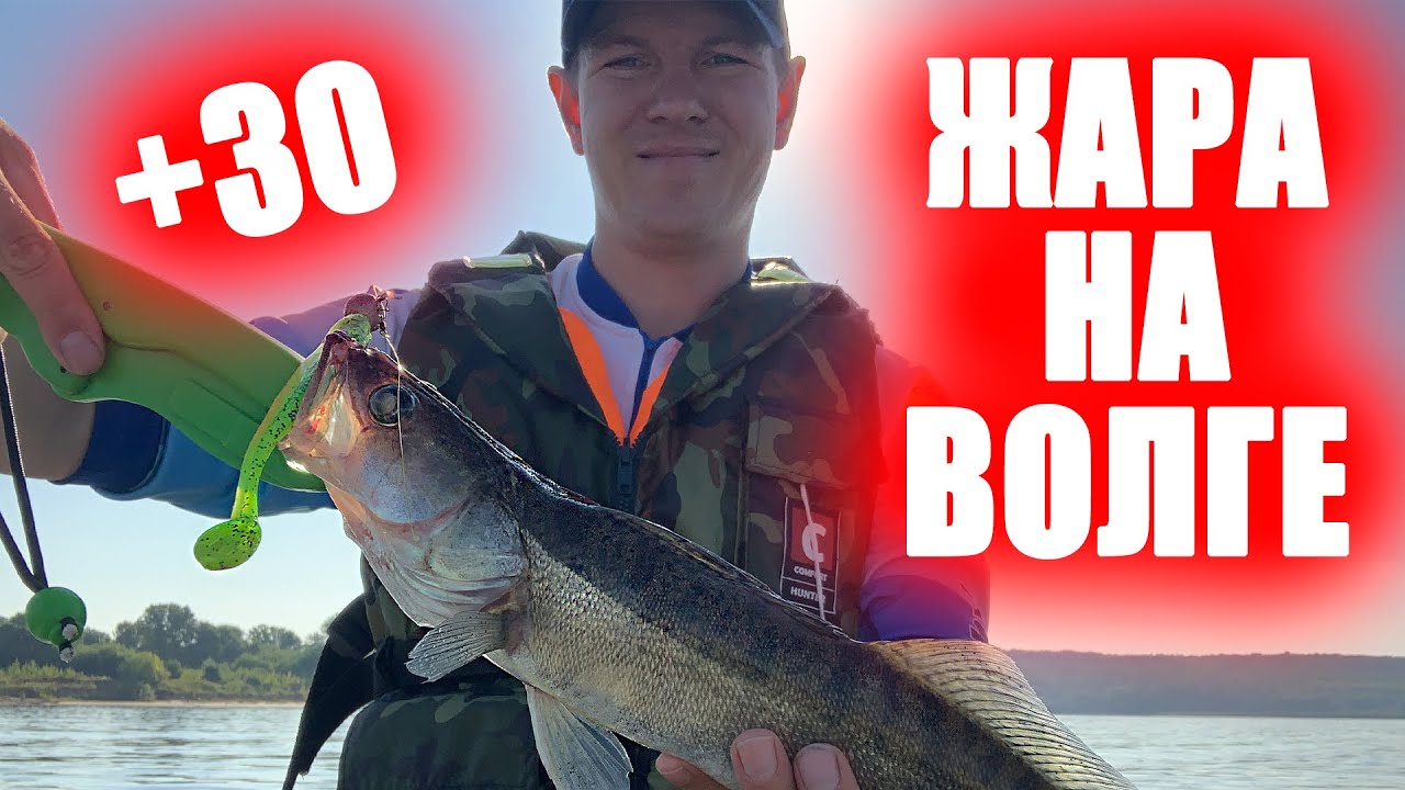 Рыбалка в ЖАРУ на Волге. Судак, Жерех, Окунь. Рыбалка с лодки.