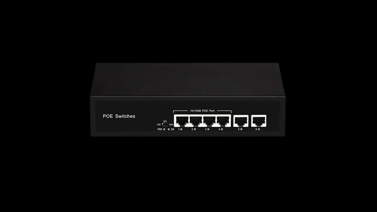 SVN POE412, 6 портовый POE коммутатор 4 порта PoE 10100 Мбитс до 30 Вт на порт + 2 порта 10100 Мбитс