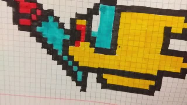 Пиксельный рисунок Амонг Ас