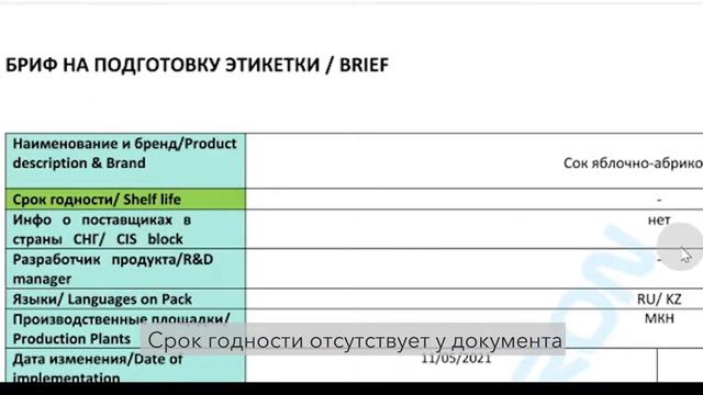 Процесс 3 Сравнение этикетки и тех задания