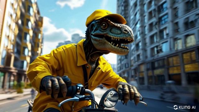 Курьер-динозавр |CG-агрегатор "Студия и Достоевская"| AI-DESIGN