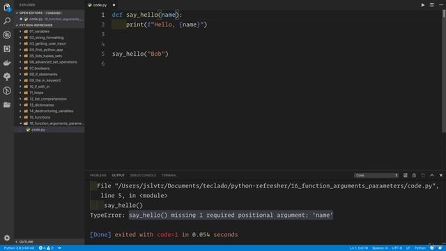 02 - A Full Python Refresher - 021 Function arguments and parameters