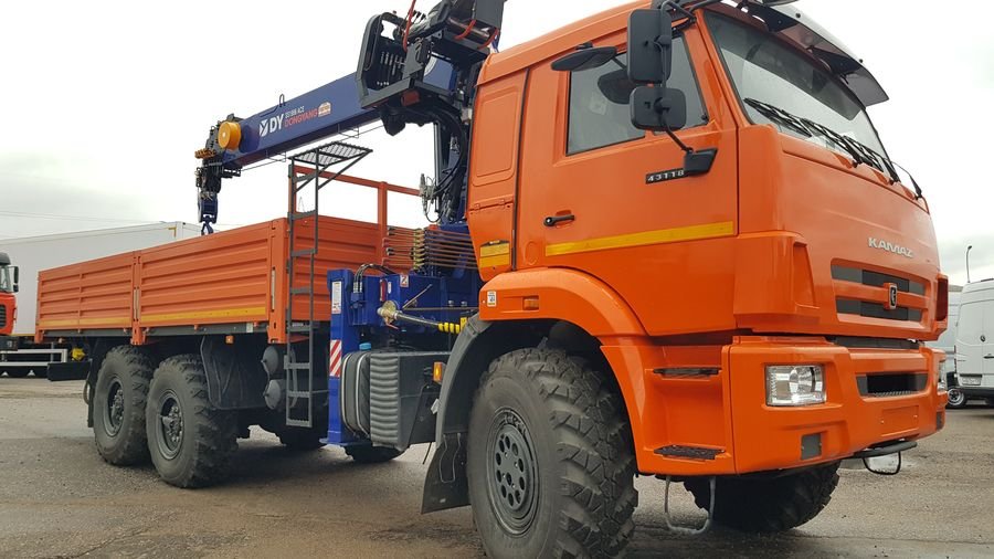 Краткий обзор бортового полноприводного автомобиля КАМАЗ 43118 с КМУ DY (DongYang) SS1956 ACE.