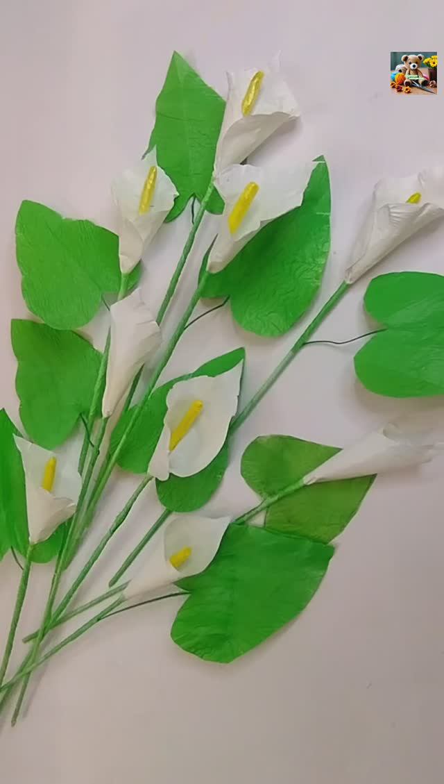 #diy  #Цветы -каллы  из полиэтиленовых пакетов.