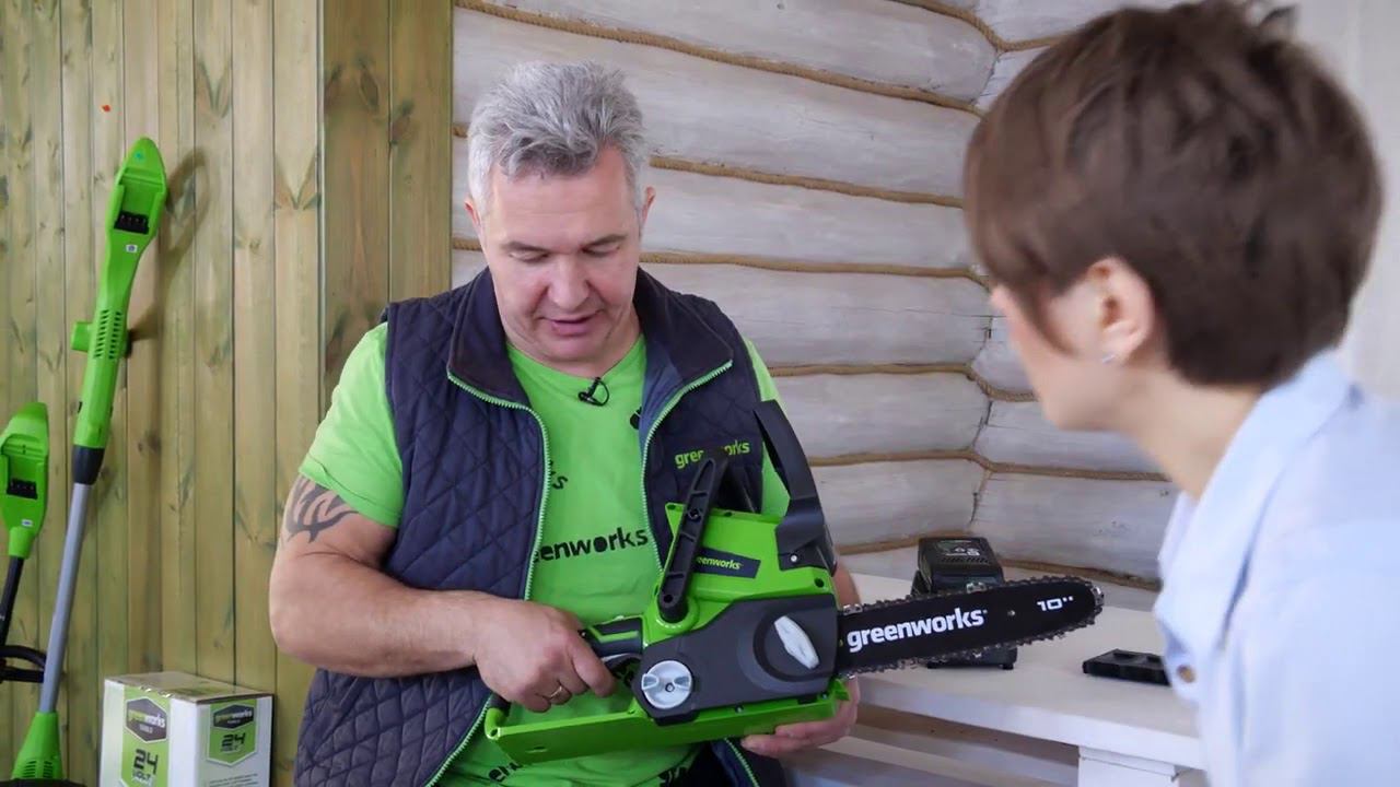 Цепная аккумуляторная пила Greenworks 24V (Загородная жизнь)
