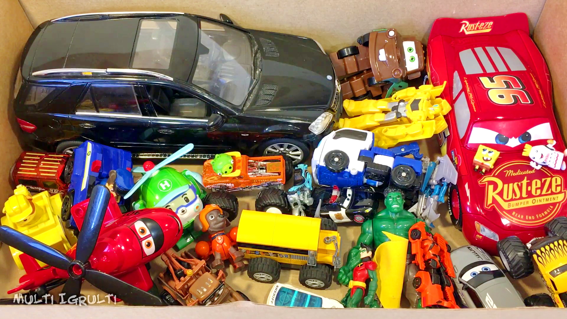 Игрушки Большая Коробка Тачки Молния Маквин Трансформеры Тоботы Машинки Щенячий Патруль Робокар