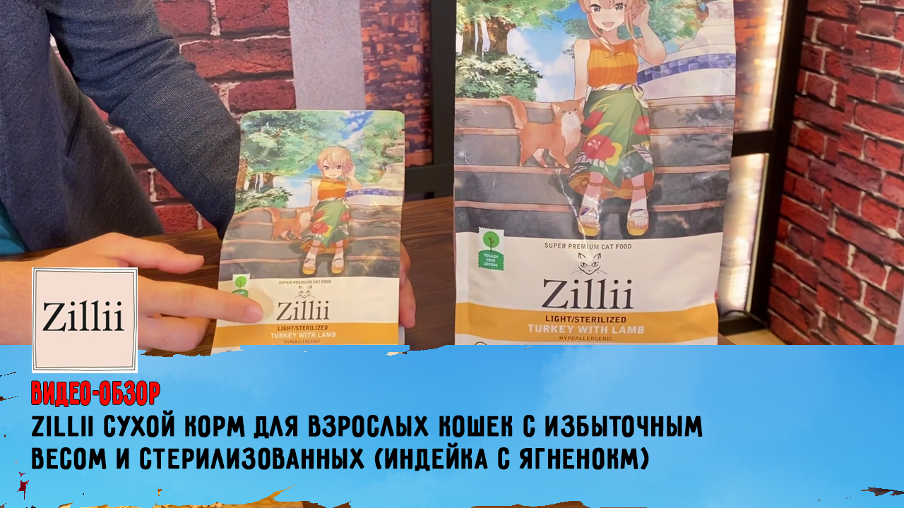 Обзор ZILLII сухой корм для взрослых кошек с избыточным весом и стерилизованных (индейка с ягненокм)