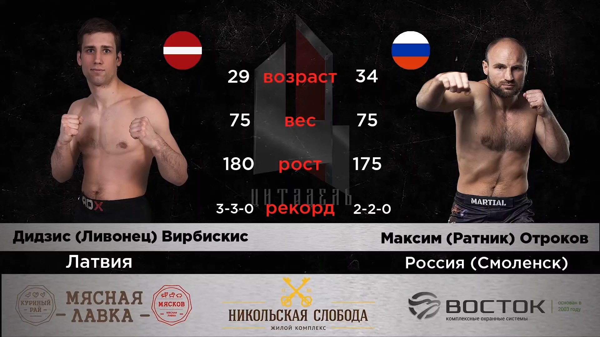 ПК "Цитадель". Главный бой "Ледовое побоище". Дидзис Вирбицкис (Латвия) vs Максим Отроков (Россия).