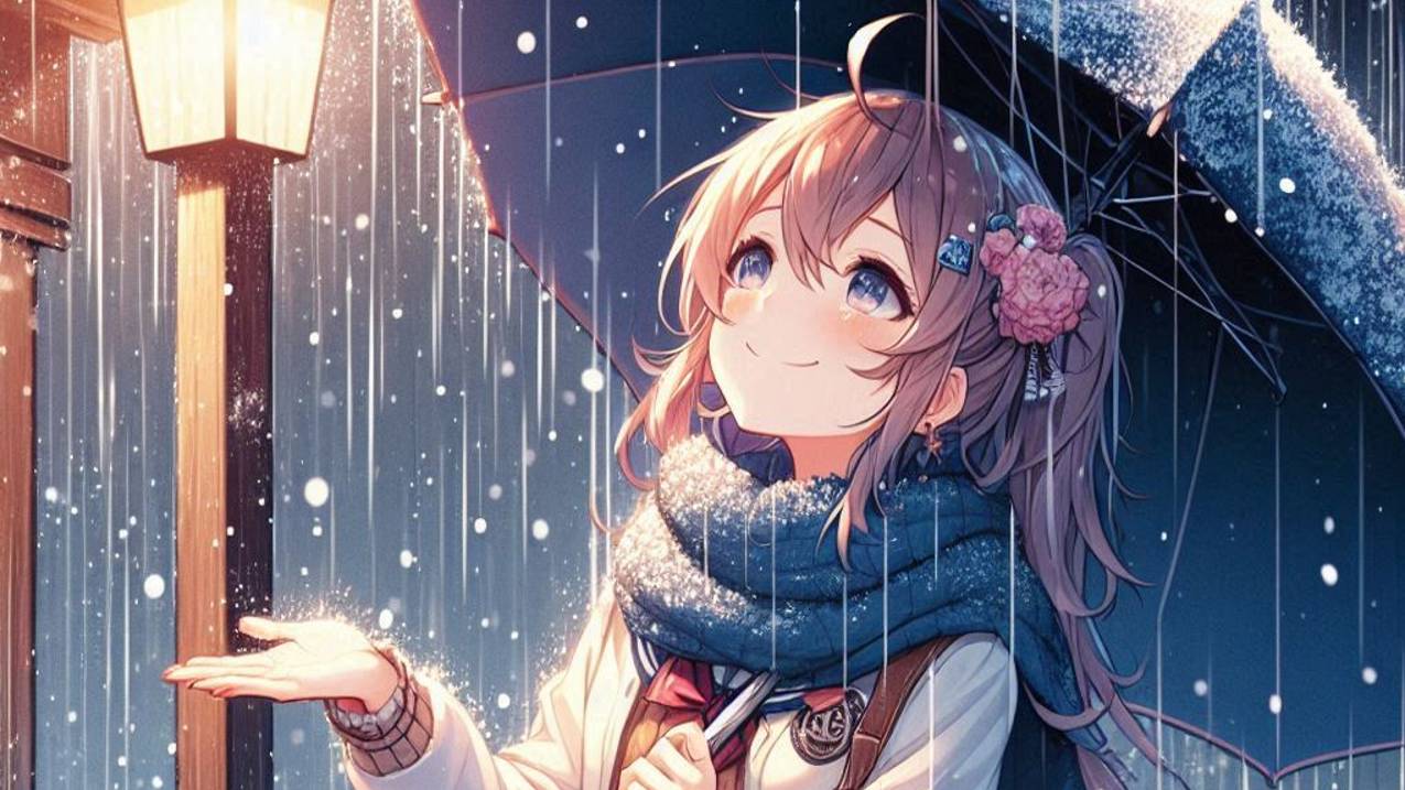 Refreshing snow rain