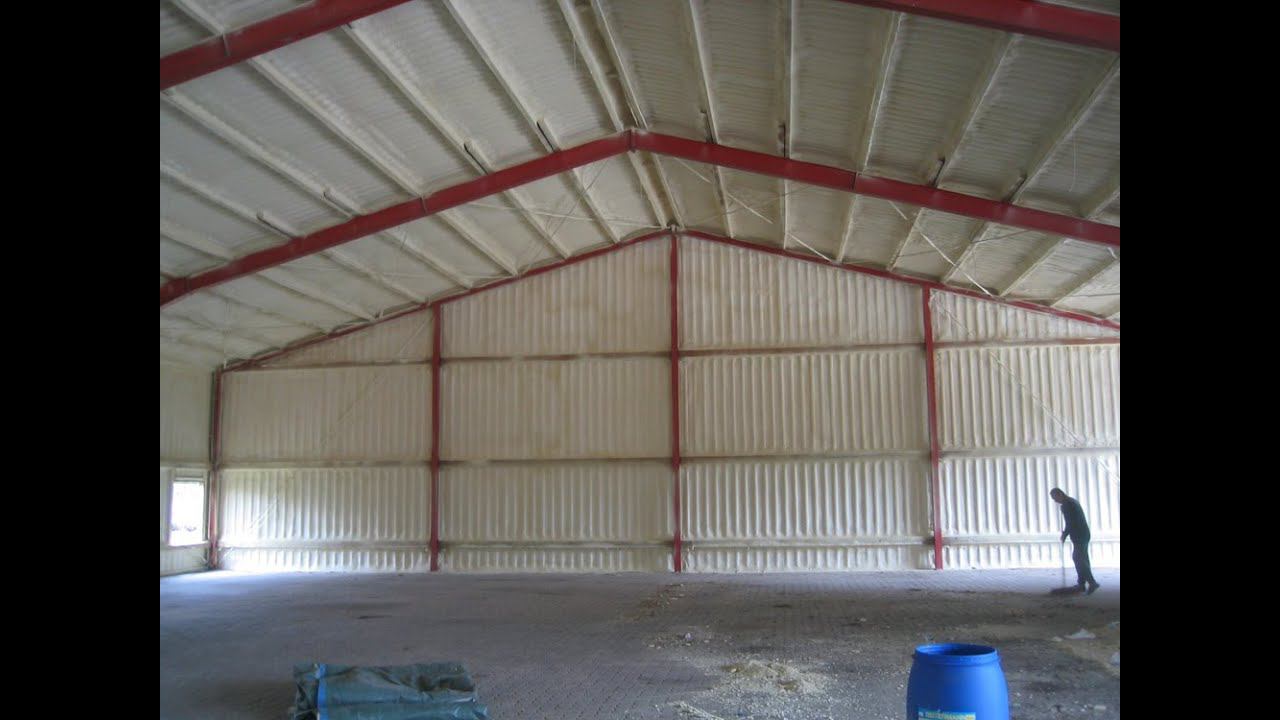 Утепление металлического ангара напылением жесткого пенополиуретана (ППУ)