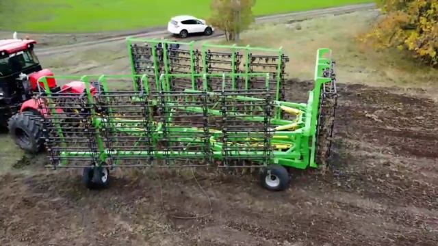 Борона гибкая БГ-16С Горизонт. Перевод из транспортного положение в рабочее и обратно.