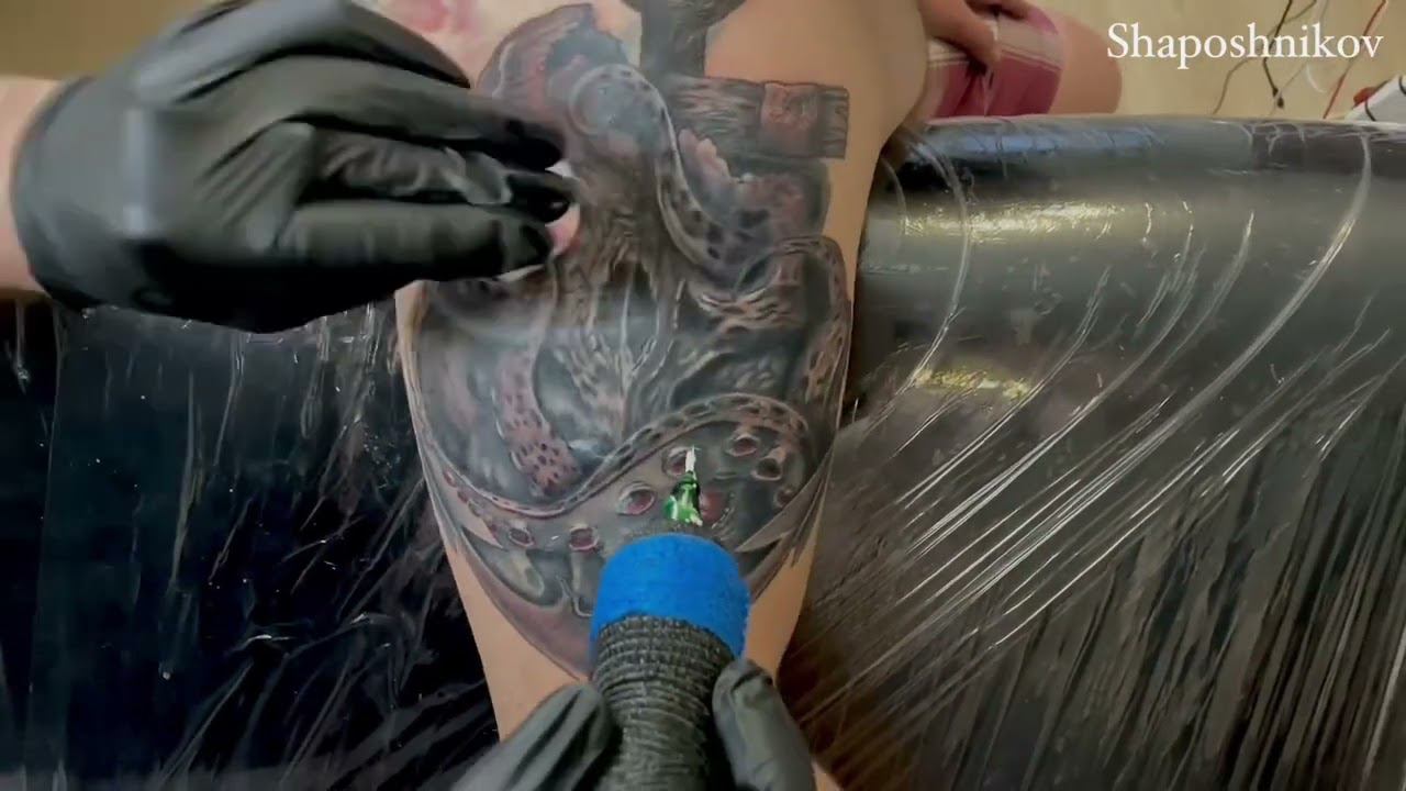 Татуировка  Мистический Кракен .  Работа в процессе.