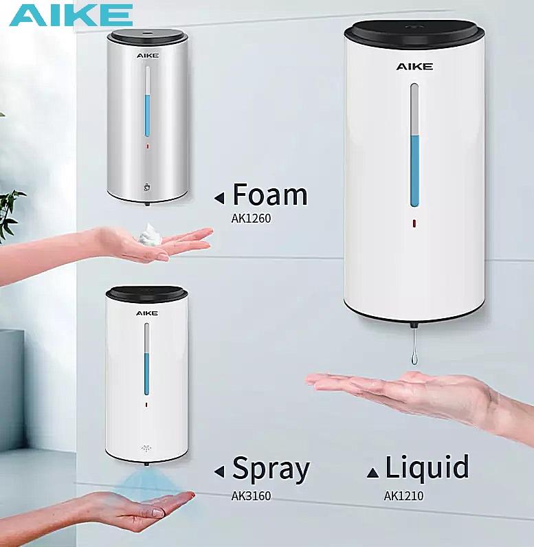 Модель AIKE AK1210-1 Автодозатор мыла (Пластик).mp4