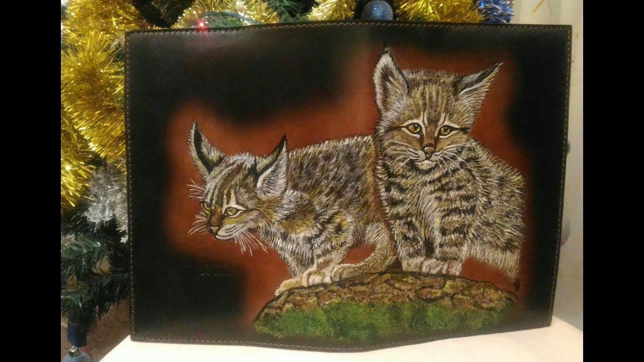 Резьба по коже,  тииснение,  карвинг,  акрил,  аэрография.  СКСтиль.  Обложка для ежедневника.