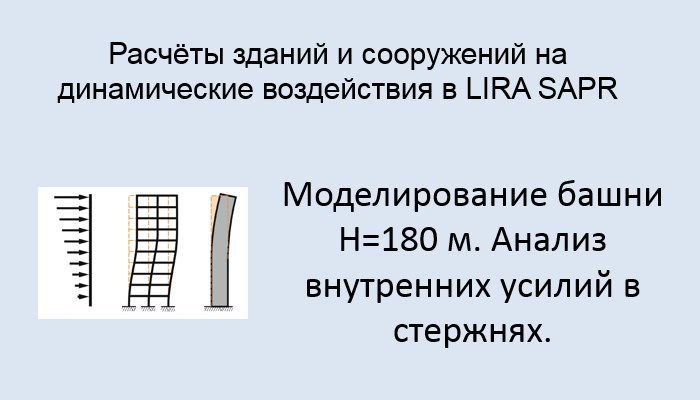 Расчёт на динамические воздействия в Lira Sapr Урок 14 Анализ усилий в элементах башни