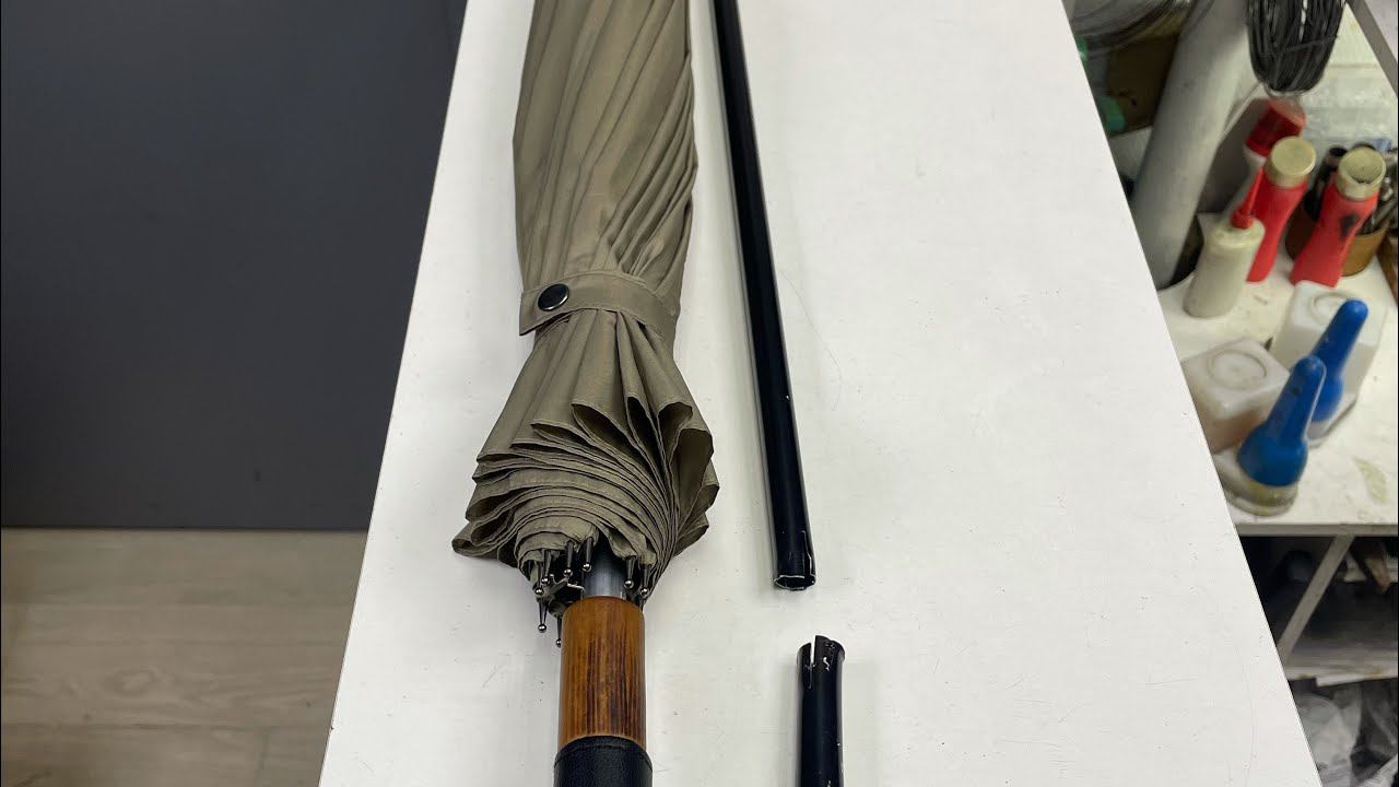 Ремонт зонта. Замена ствола зонта-трость. Мастерская Александра.