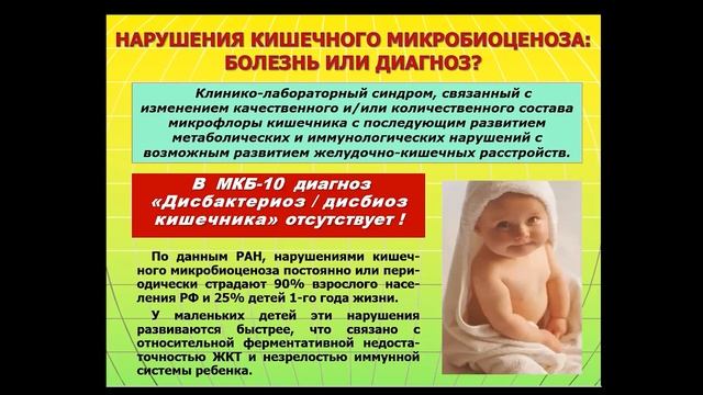 Лекция 18 - Современные методы диагностики и терапии нарушений кишечного микробиоценоза у детей.