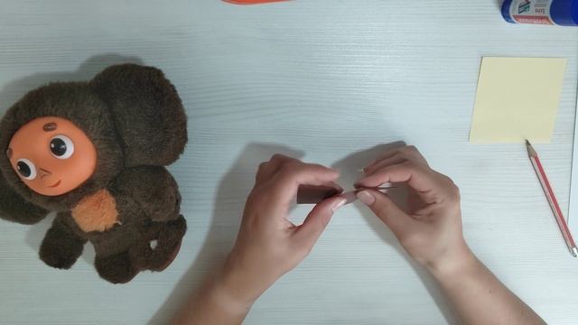 Делаем открытку-оригами "Чебурашка"
