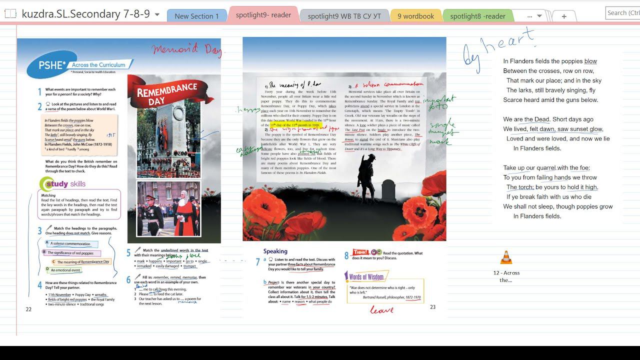 21. Spotlight 9. Module 1. Across the Curriculum. Remembrance Day