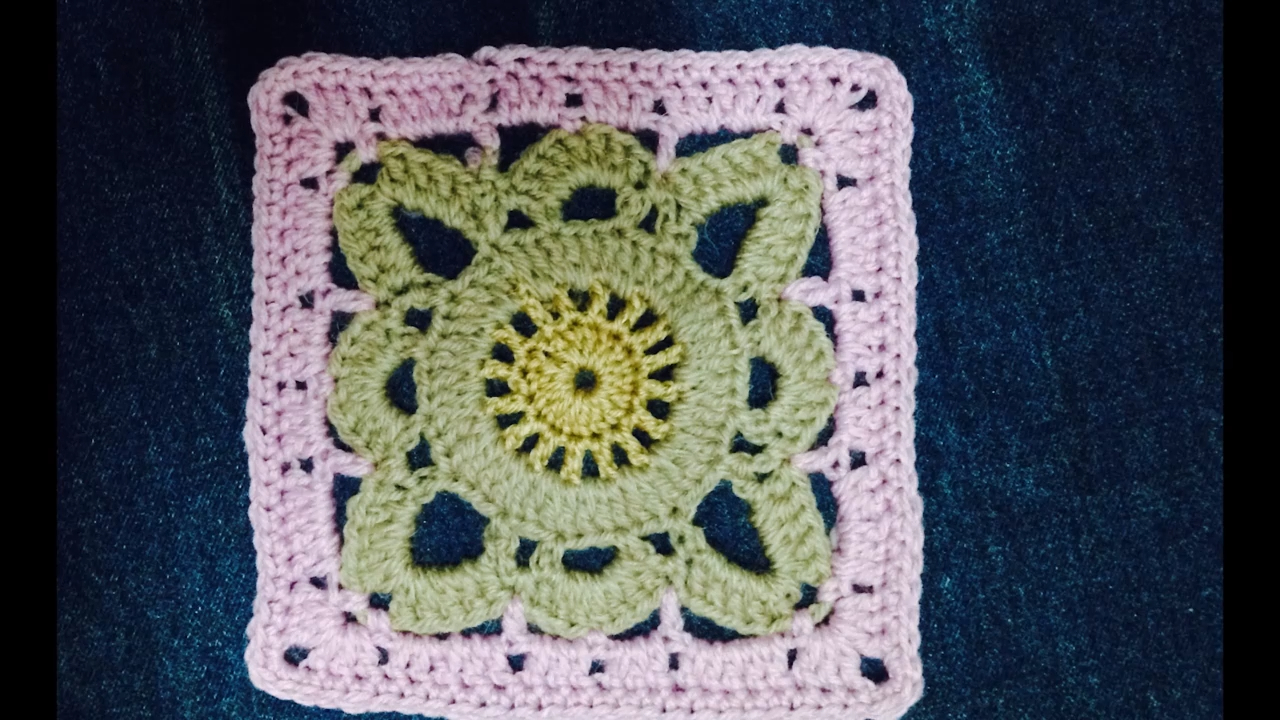 Урок вязания.Сумка из квадратов.Часть 1.квадратный Мотив крючком