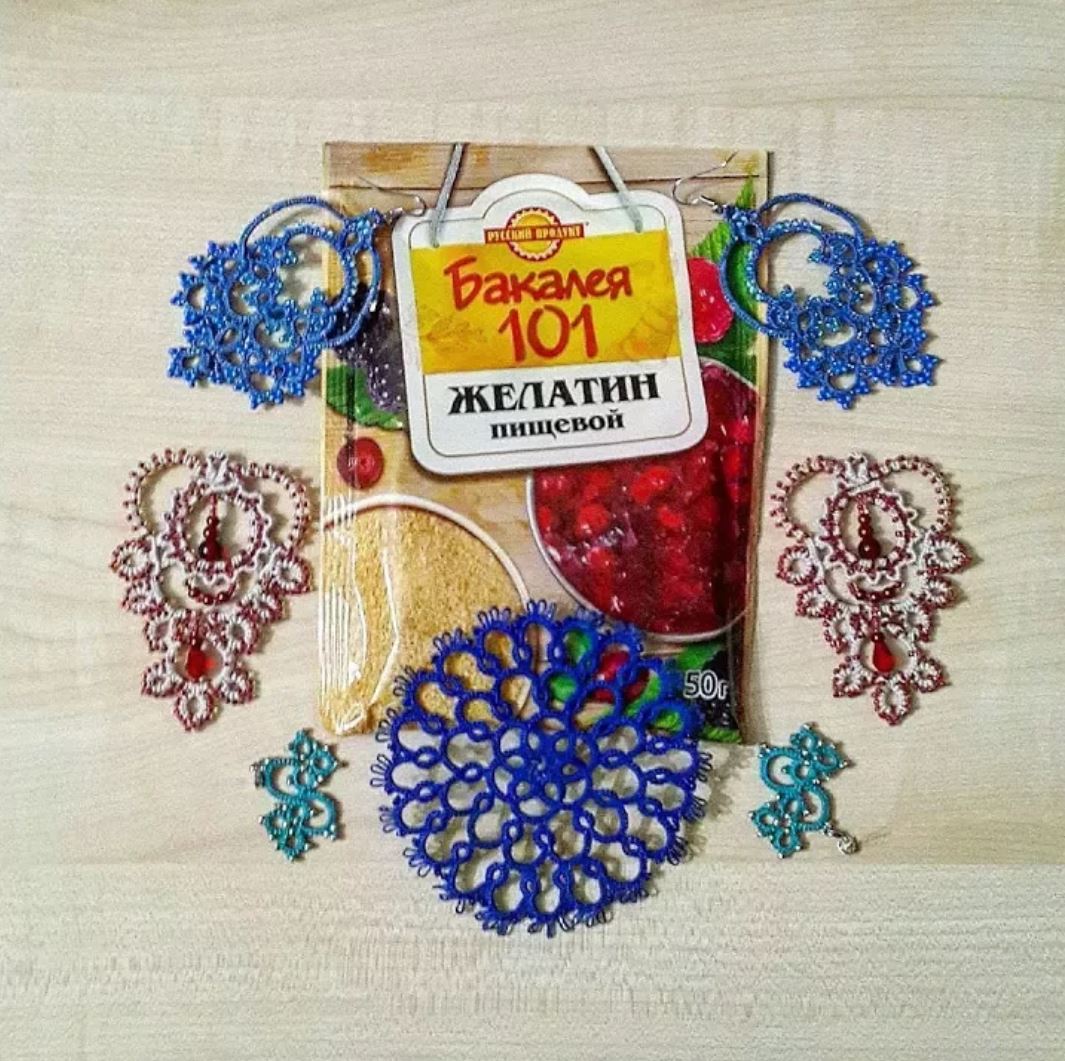 Как укрепить изделия "фриволите". Делаем украшения из хлопка жесткими.