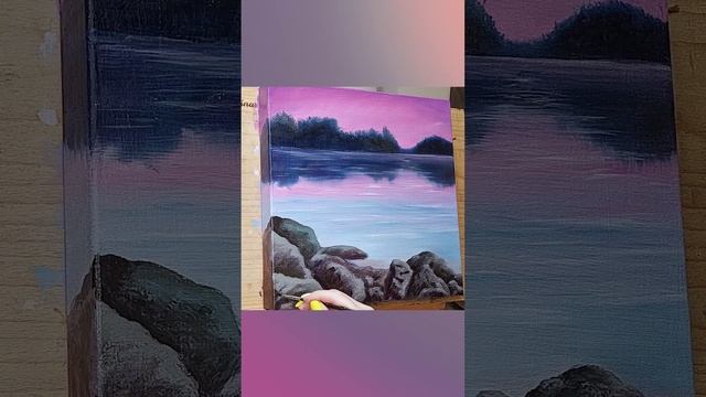 Озеро - 3D картина маслом #shorts #NammyArt #картина #пейзаж #интерьер #норильск #природа #живопись