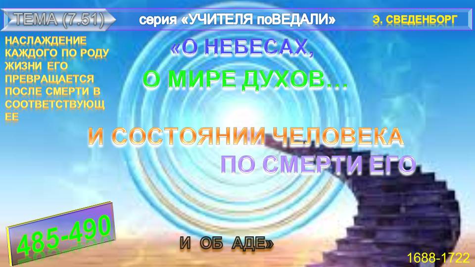(51) НАСЛЕДОВАНИЕ КАЖДОГО ПО РОДУ ЖИЗНИ ЕГО ПРЕВРАЩАЕТСЯ ПО СМЕРТИ...- О НЕБЕСАХ... Э. Сведенборга