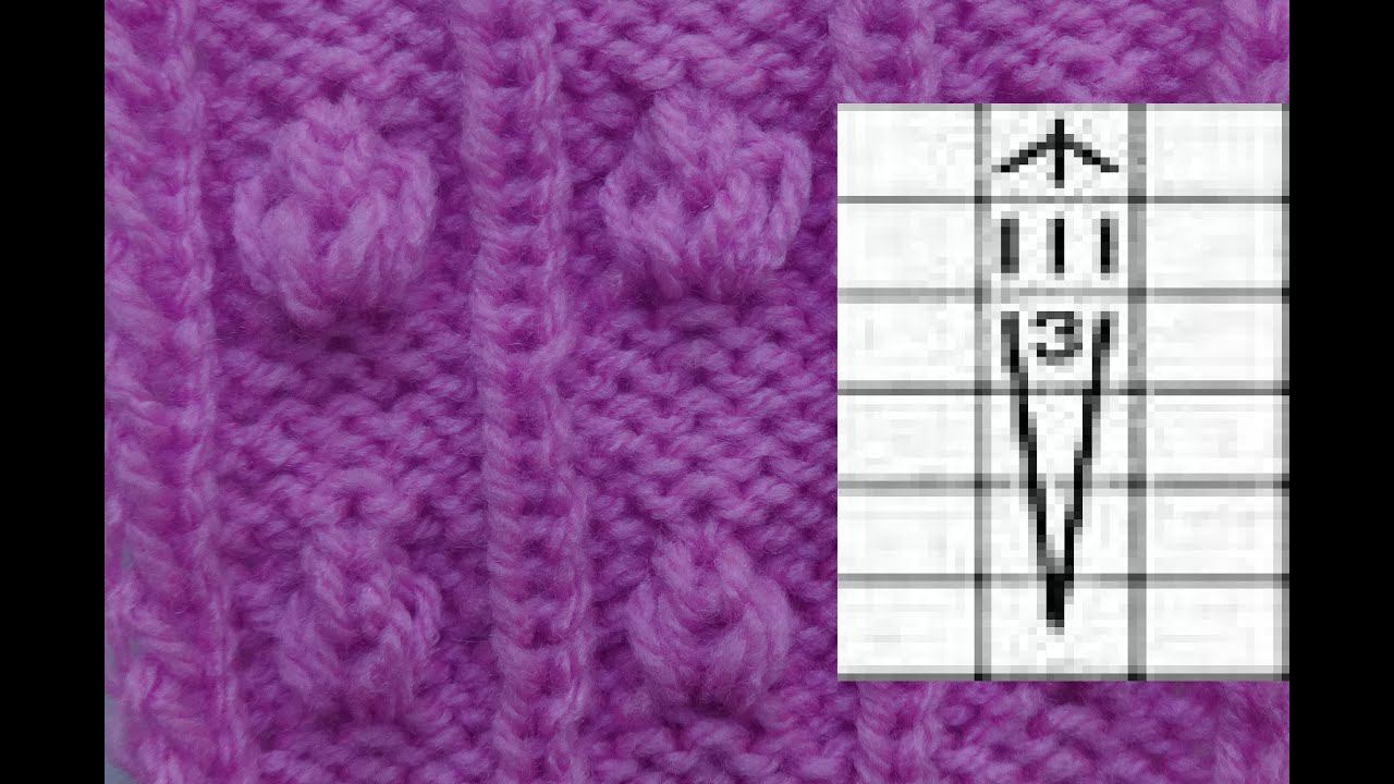 Узор  "Бусинки". Японский обозначения в вязании спицами