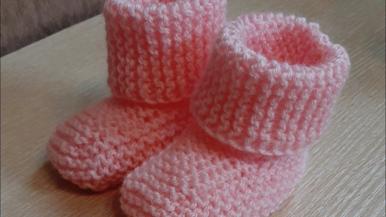 МК. Вязанные пинетки из пехорки.