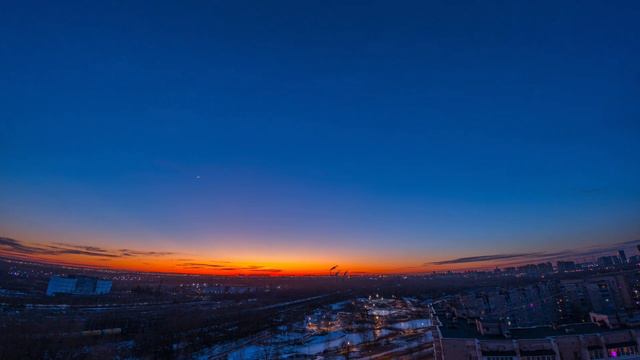 Молодой месяц и Юпитер над Питером 2024.03.12 [2K | Chicane feat. Lisa Gerrard — Orleans]