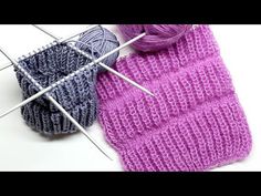 Узор спицами пышная резинка по кругу с переходом Василиса