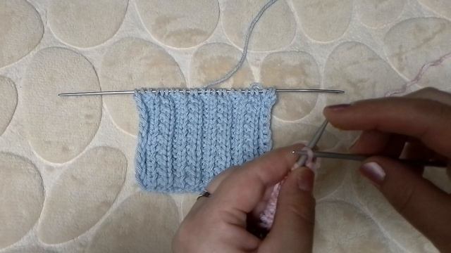 Узор два ряда. Жемчужная резинка