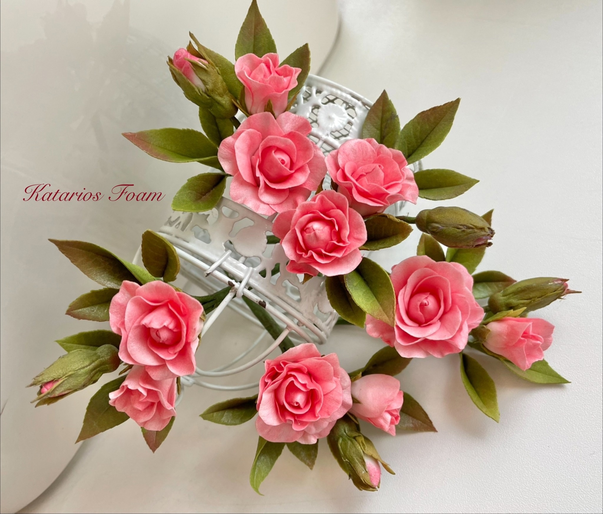Мелкие розочки из фоамирана/ Small roses from foamiran