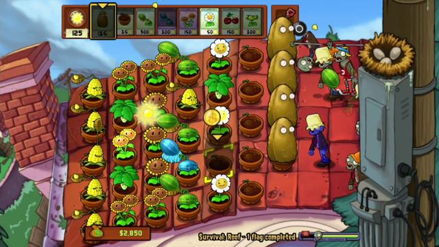 11-Plants vs Zombies. Выживание, уровни 4-5