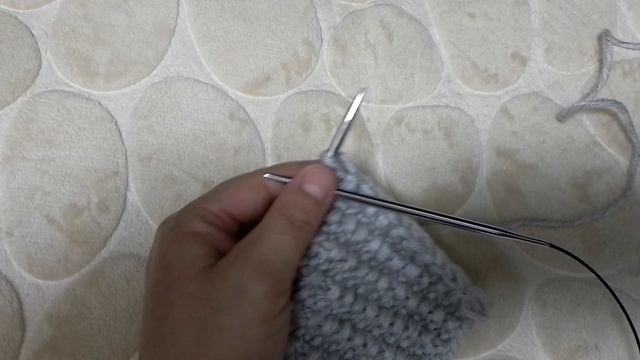 Узор спицами "Песок", два ряда