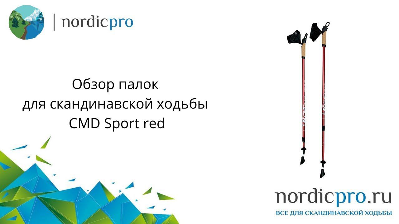 Палки начального уровня CMD Sport red с несъемными темляками