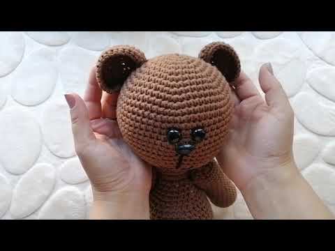 Как связать ушки для медвежонка, и оформить мордочку