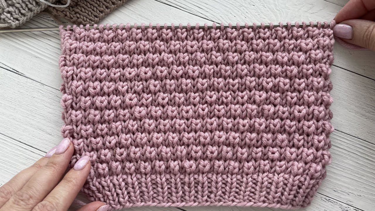 Пышный, рельефный узор спицами