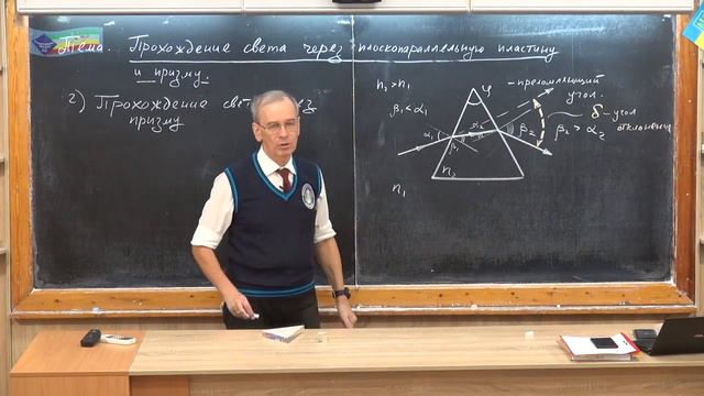 Урок 205 (осн). Прохождение света через плоскопараллельную пластинку и призму