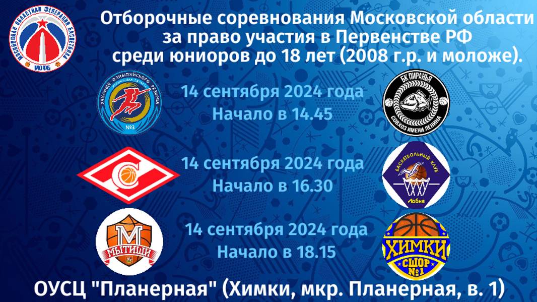Отборочные соревнования Московской области к Первенству РФ среди юниоров до 18-ти лет