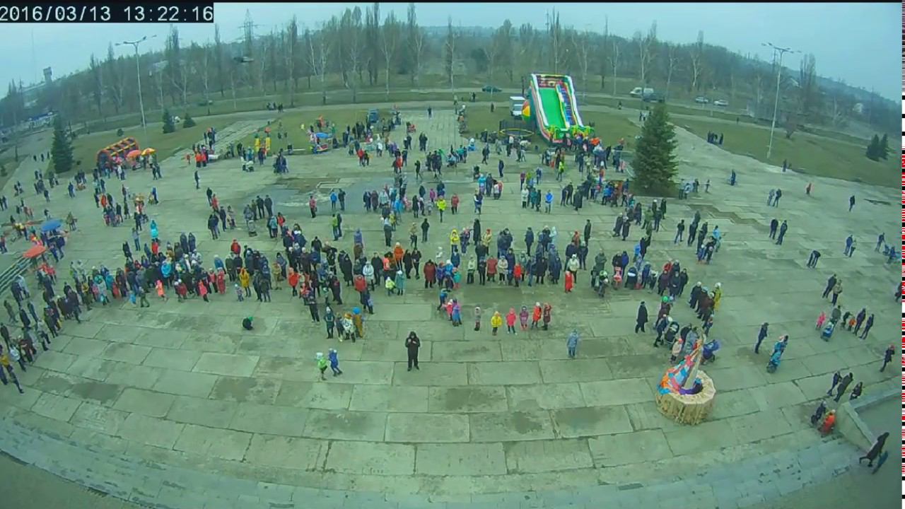 Масленица в  городе Первомайский.Запись с вэб камеры.(2016)