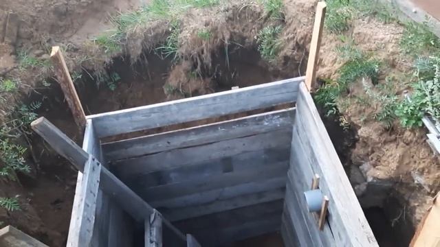 Опалубка под слив воды из бани