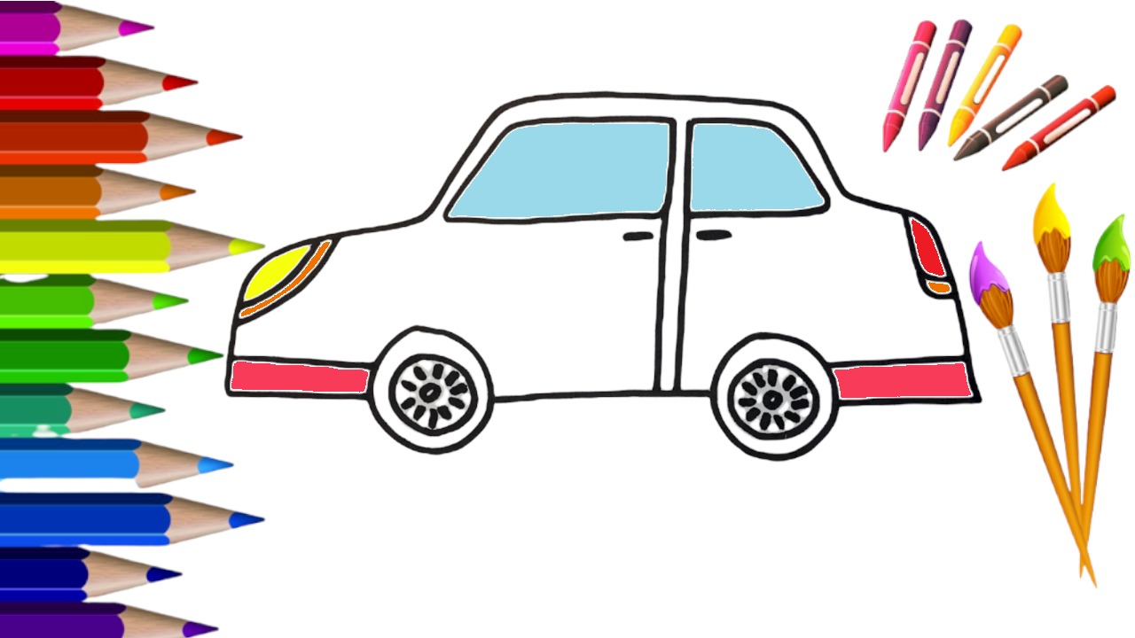 Как нарисовать АВТОМОБИЛЬ. Легковая машина - простой Рисунок