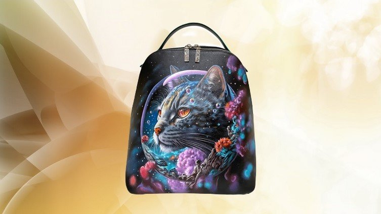 Рюкзак плоский "Космо Кот" Pelle-Volare