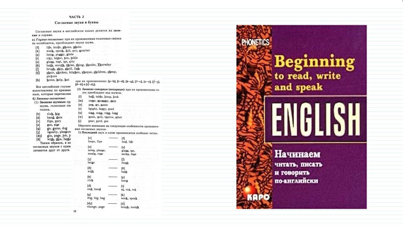 5. English Phonetics. Фонетика Английского Ефимова. Согласные звуки и буквы