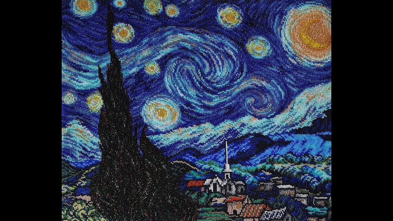 181. ФОТООТЧЁТ Звёздная ночь Ван Гог. Золотые ручки