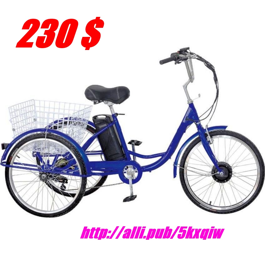 Взрослый трехколесный велосипед электрический трицикл, 250W, 350 Вт, 36В.