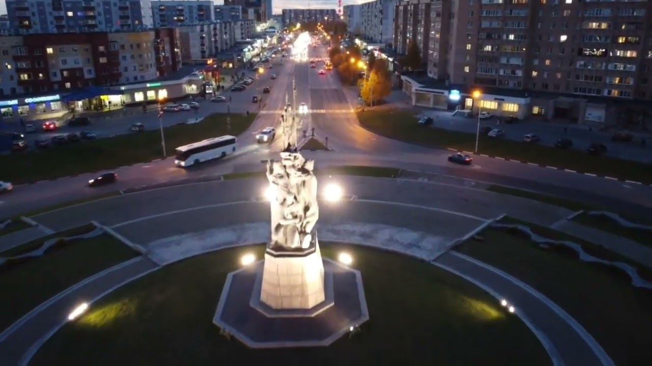 Полет на DJI mini 2 ночной город